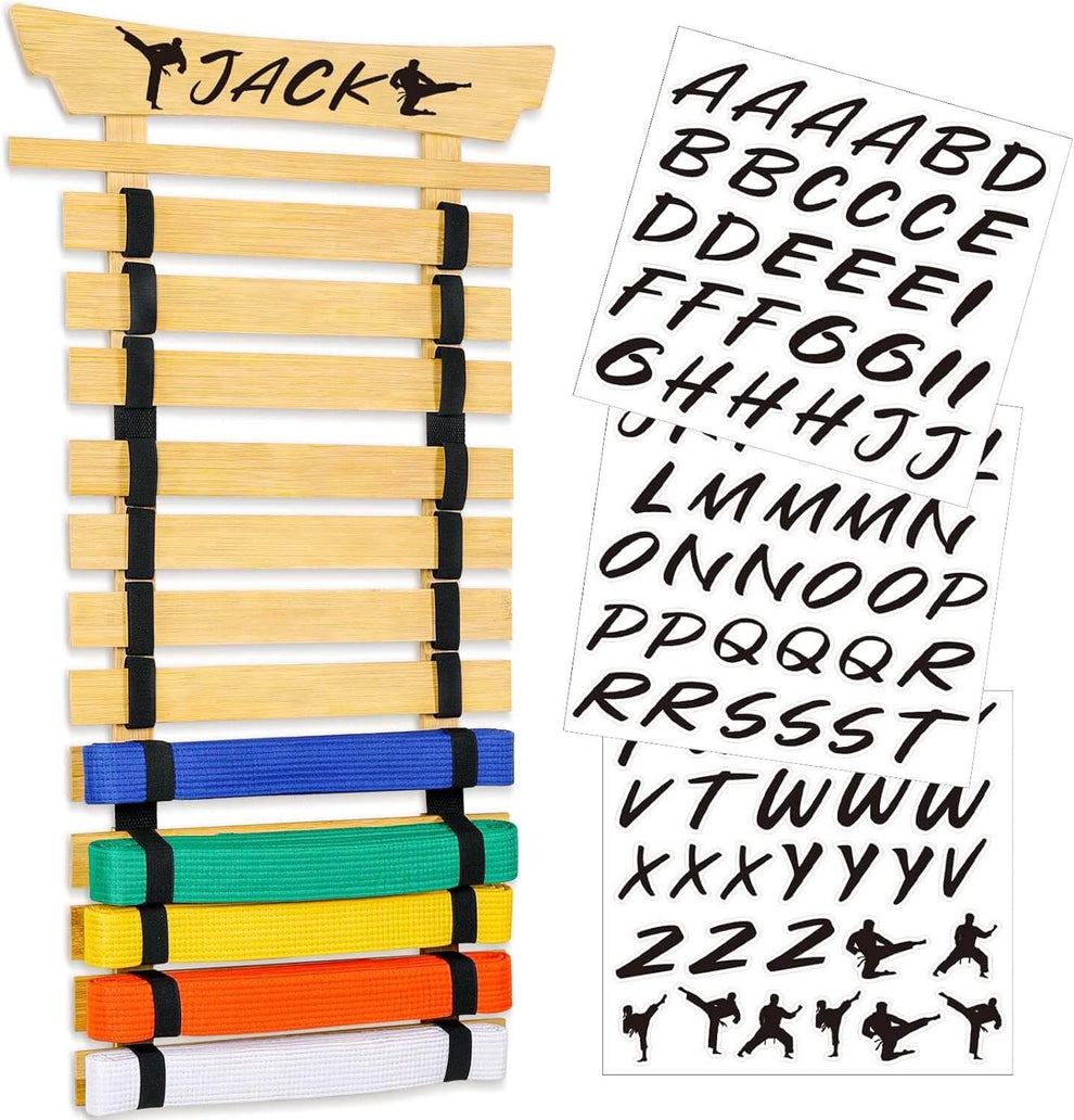 12 Belts Karate Display Rack-Stickers Martial Arts Holder