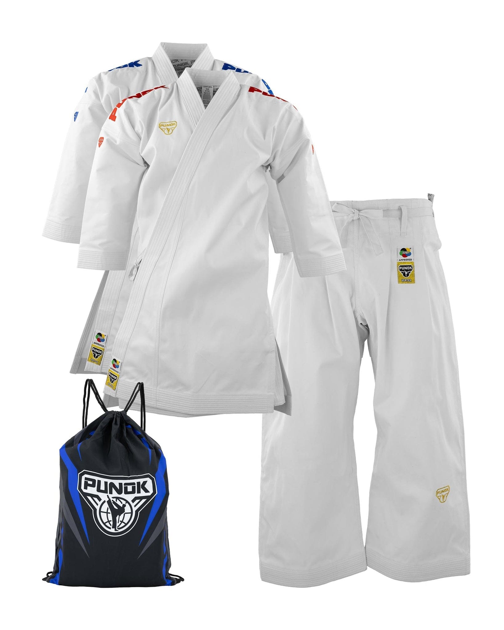 Punok Vertex Kata Gi Set Karate WKF approved red blue trim